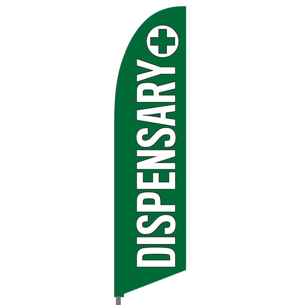 Marijuana Dispensary Feather Flag | Free Shipping | Tex Visions